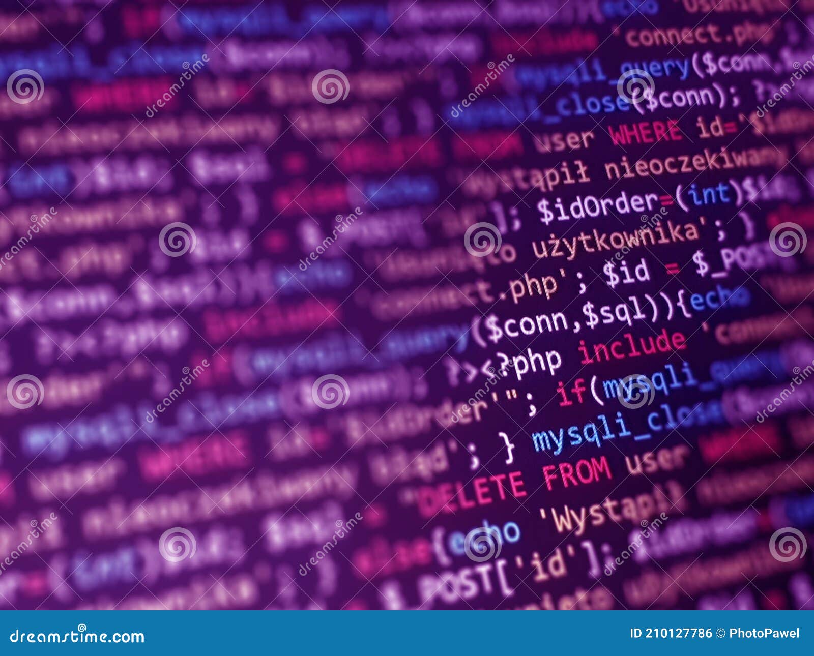 Software Development Monitor Screen Background. Developer Display with ...
