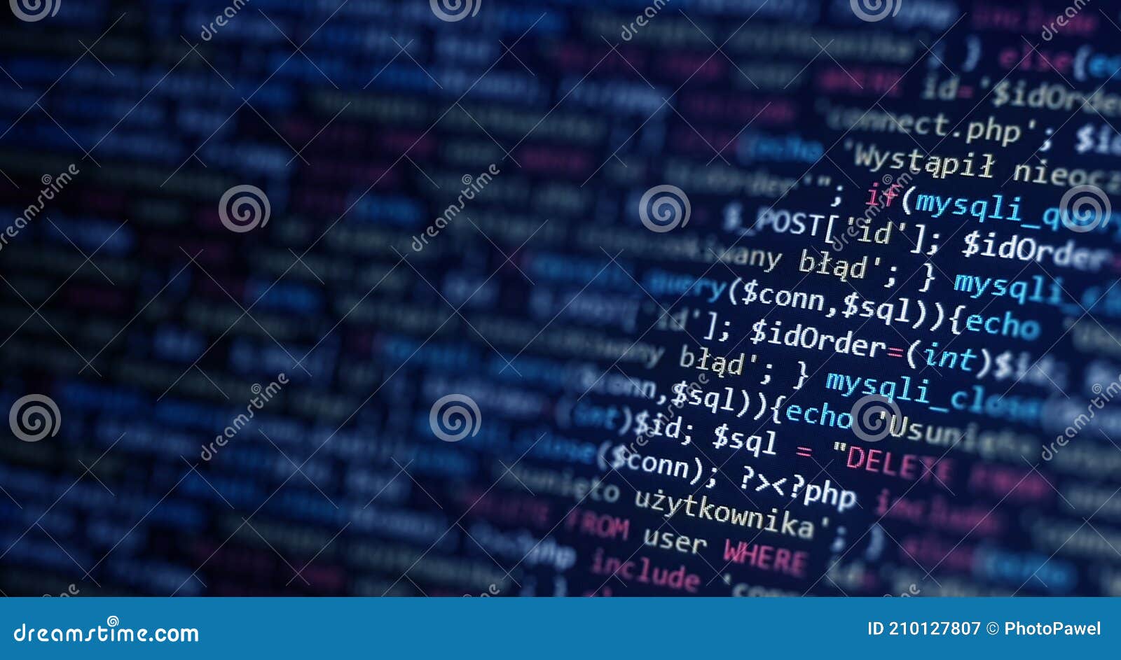 Software Development Monitor Screen Background. Developer Display with Source Code Editorial ...