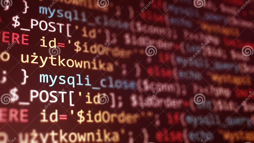 Software Development Monitor Screen Background. Developer Display with Source Code Editorial ...