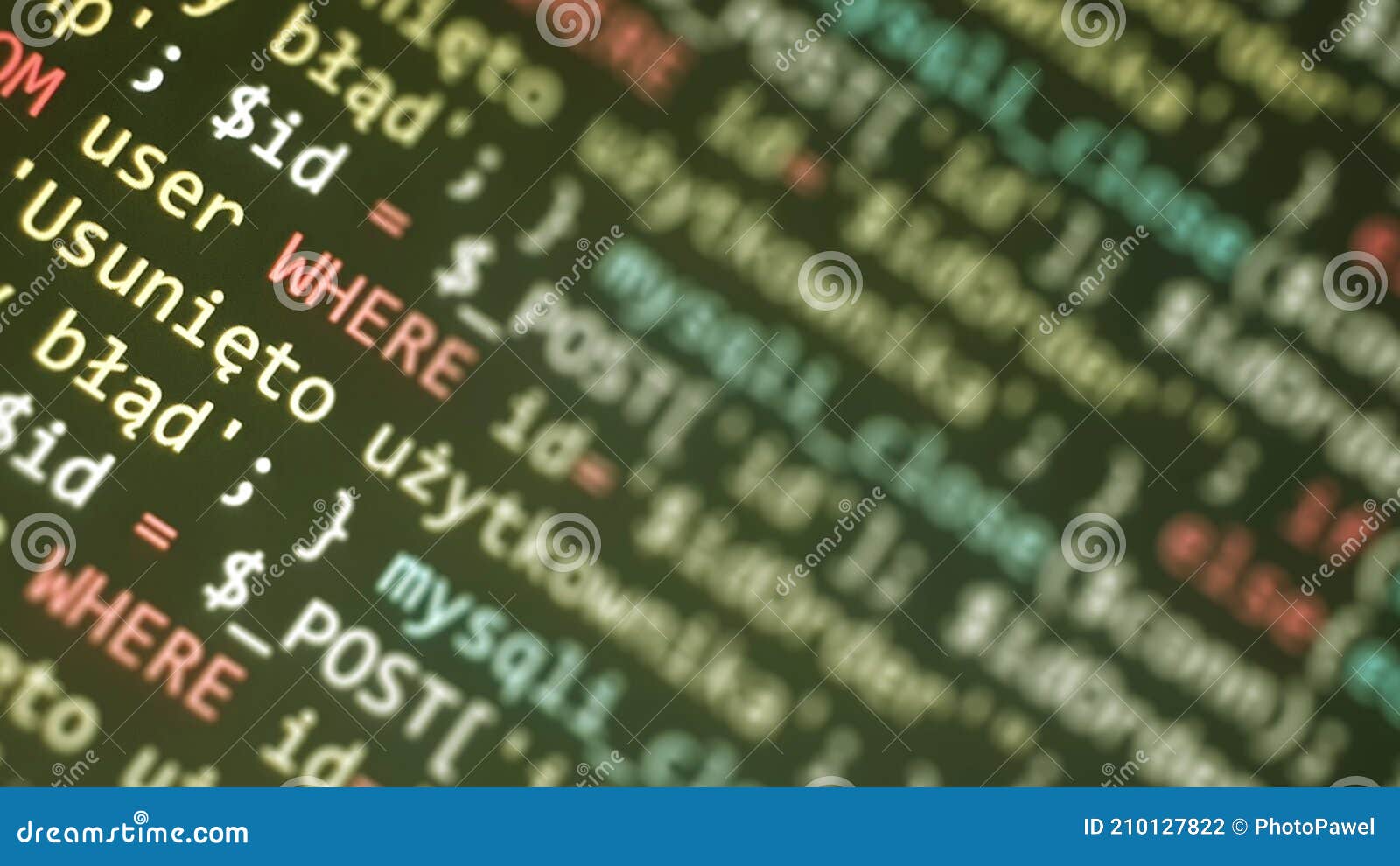 Software Development Monitor Screen Background Developer Display With Source Code Editorial
