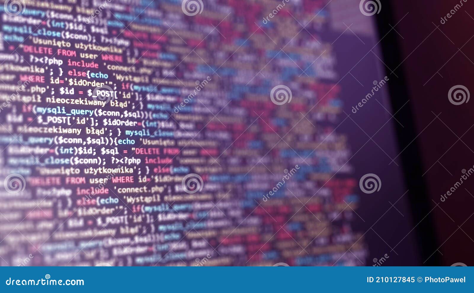 Software Development Monitor Screen Background Developer Display With Source Code Editorial