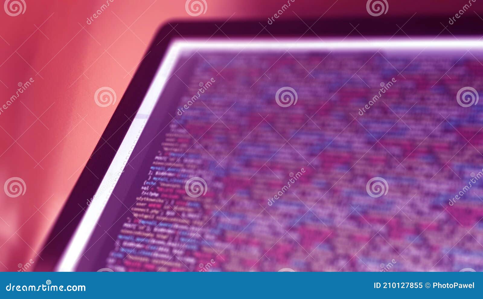 Software Development Monitor Screen Background. Developer Display with ...