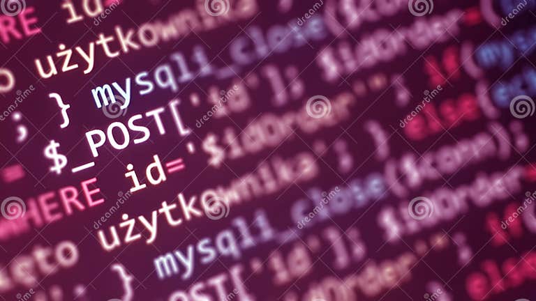 Software Development Monitor Screen Background. Developer Display with Source Code Editorial ...