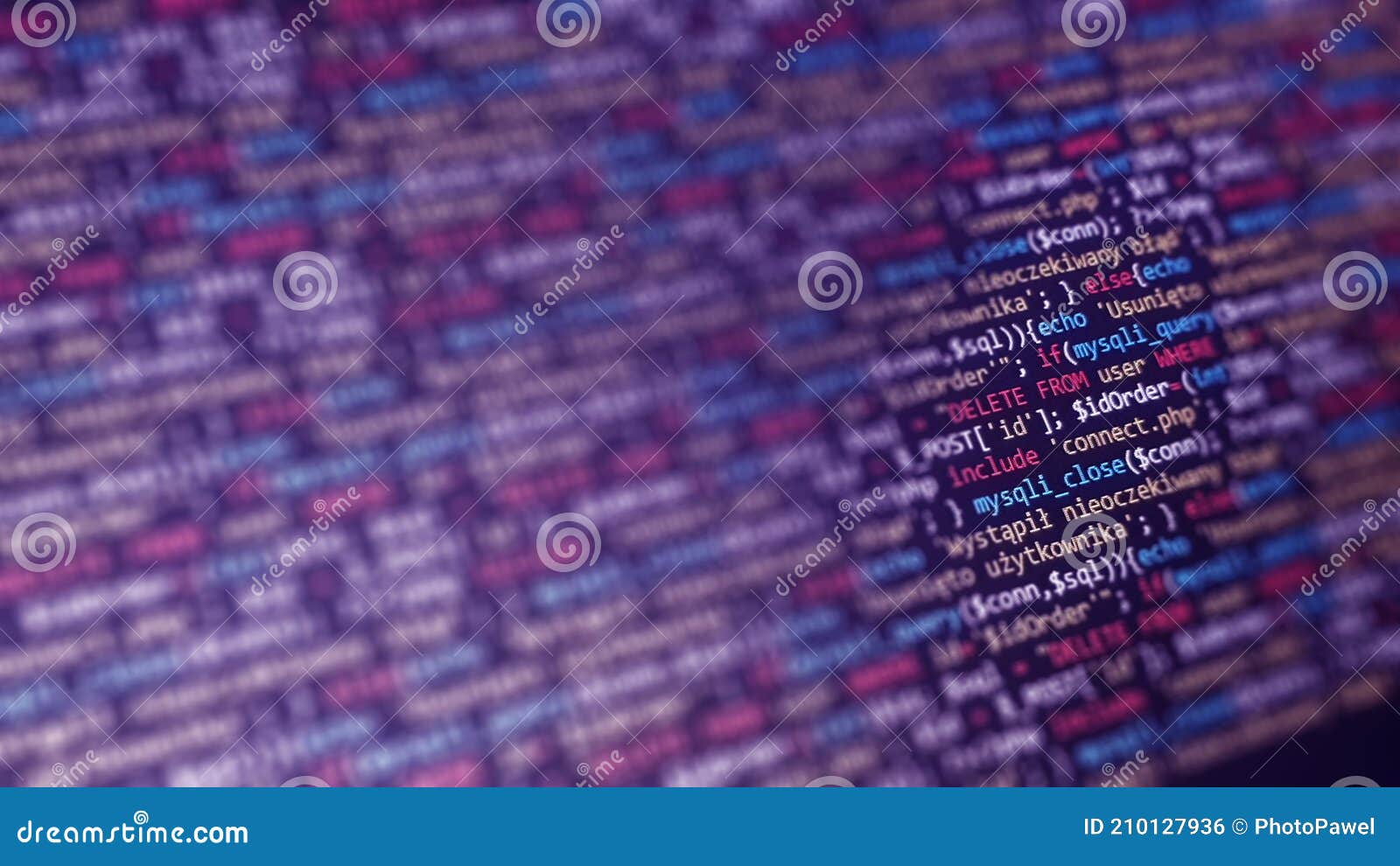 Software Development Monitor Screen Background. Developer Display with ...