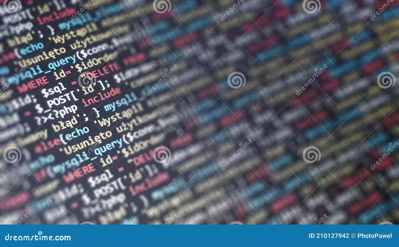 Software Development Monitor Screen Background. Developer Display with Source Code Editorial ...