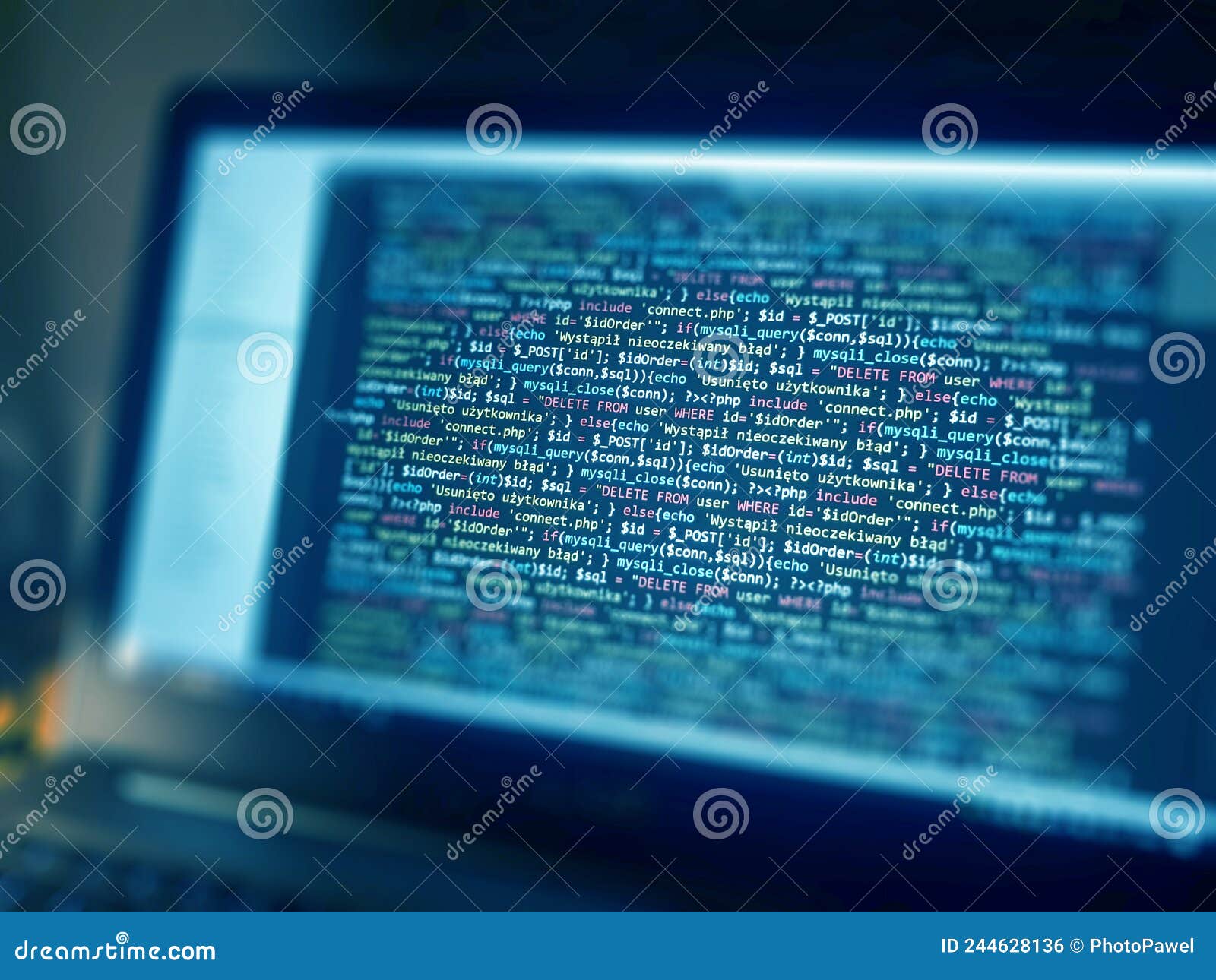 Software Development Monitor Screen Background. Developer Display with ...