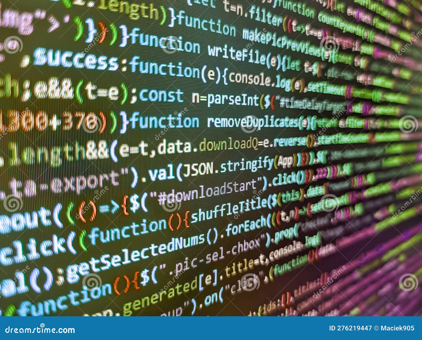 Software Development Monitor Screen Background. Gibberish, Dummy, Lorem ...