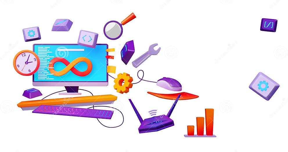 Software Development Operations System Concept Stock Illustration Illustration Of Devops