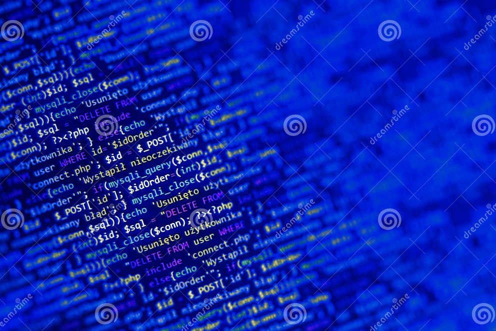 Software Development Pattern Programmer Monitor With Php Language Code Closeup Tablet Screen