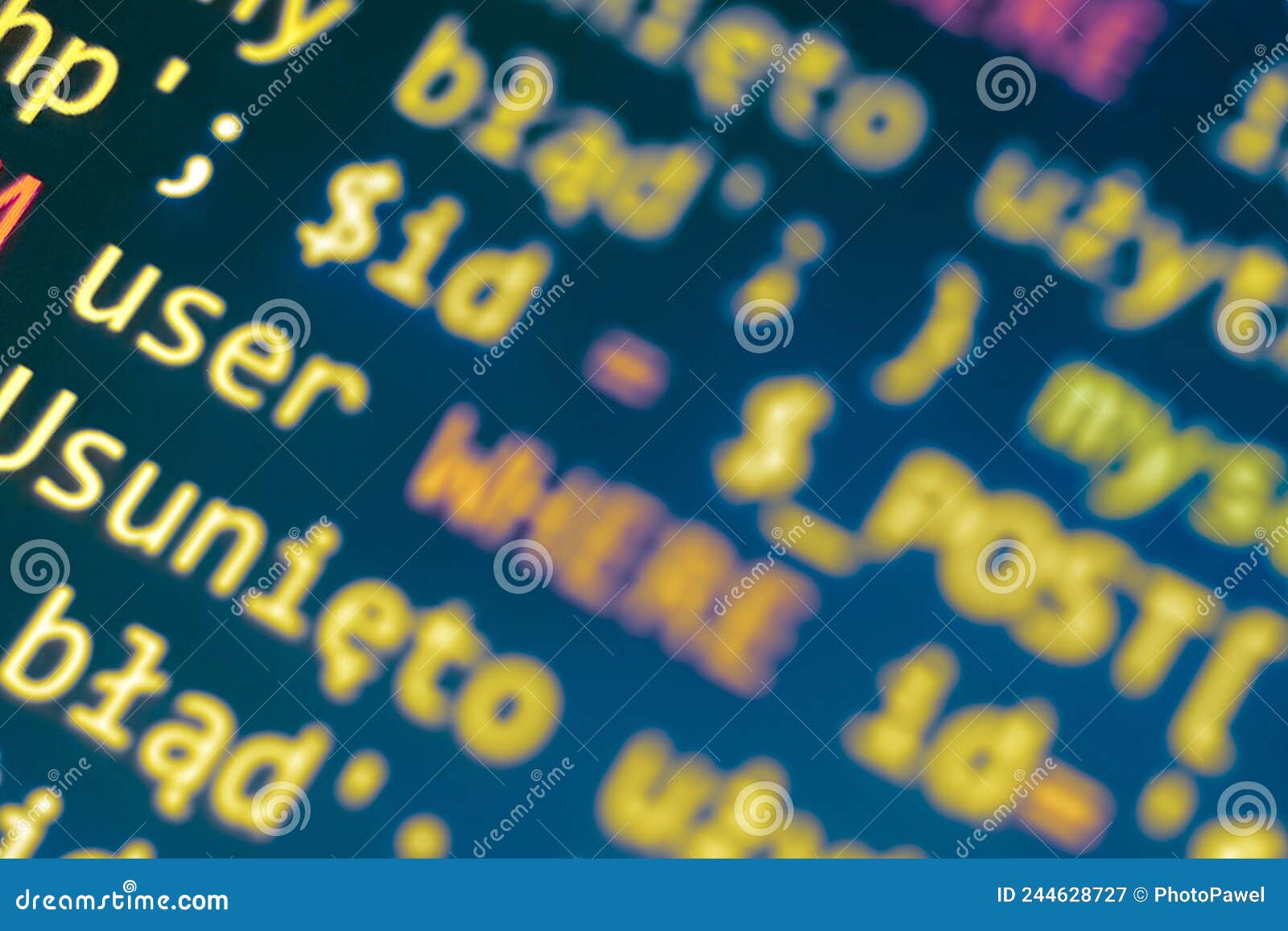 Software Development Pattern. Programmer Monitor with Php Language Code ...