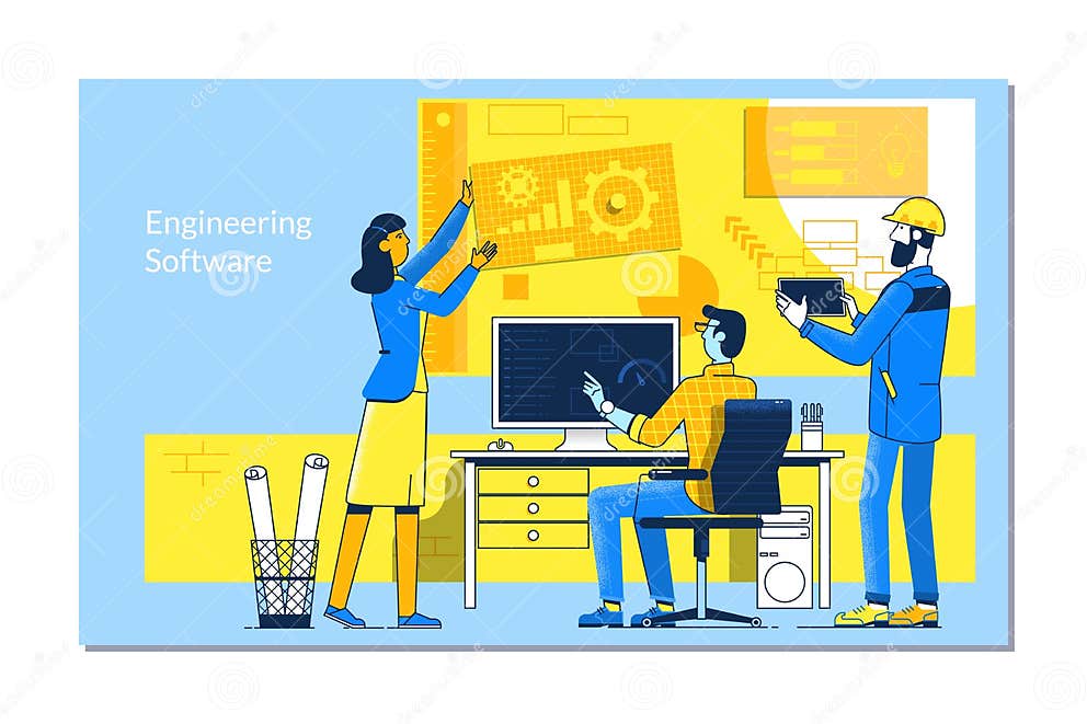 Software Development and People Concept, Programmer Programming Web ...