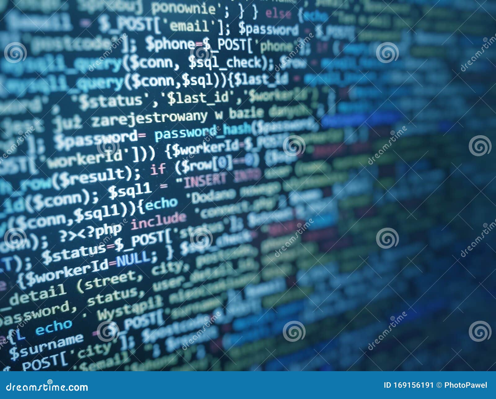 Software Development by Programmer. Abstract Computer Script Code Stock ...