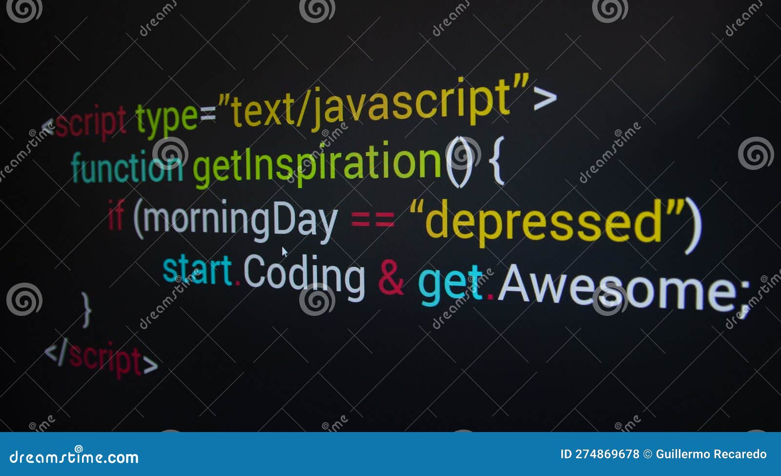 Software Development Programmer Coding On The Computer Monitor Close 4391