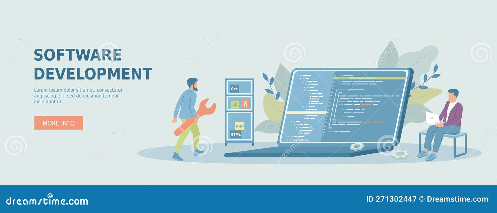 Programmers Create Website On Laptop. UX Or UI Designers Build And ...