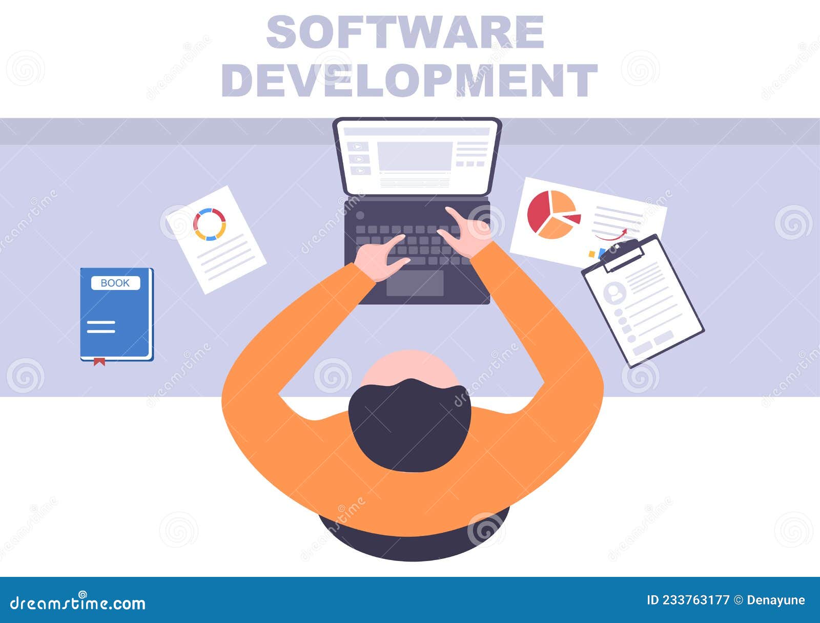 Software Development and Programming Code on Computer Vector Illustration for Technology ...
