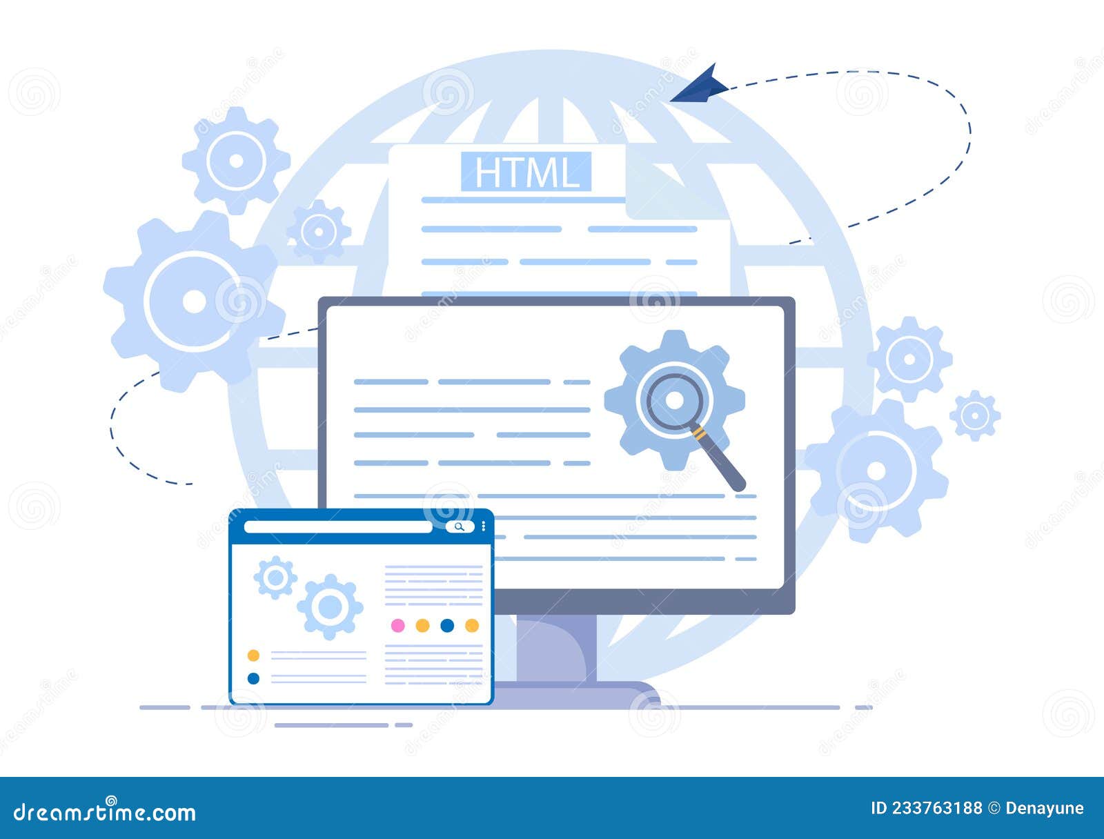 Software Development and Programming Code on Computer Vector ...