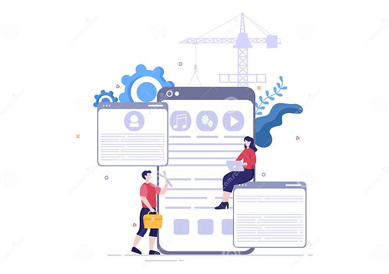 Software Development and Programming Code on Computer Vector Illustration for Technology ...