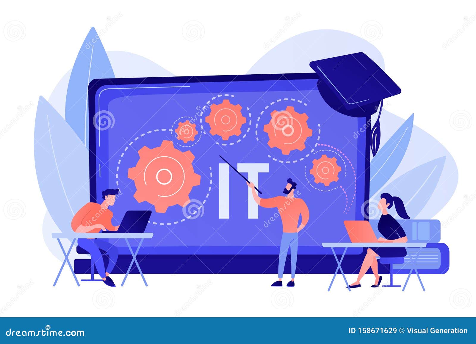 Information Technology Courses Concept Vector Illustration Stock Vector - Illustration of bright ...