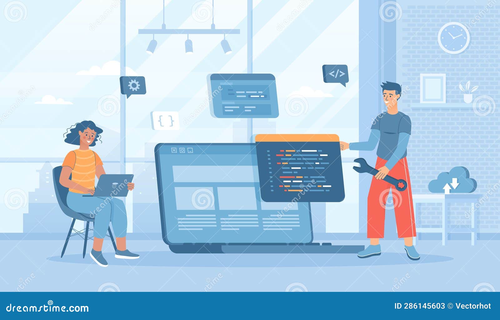 Software Development Programming Coding People Write Code Settings And Testing Developing
