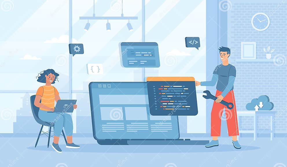 Software Development Programming Coding People Write Code Settings And Testing Developing 5533