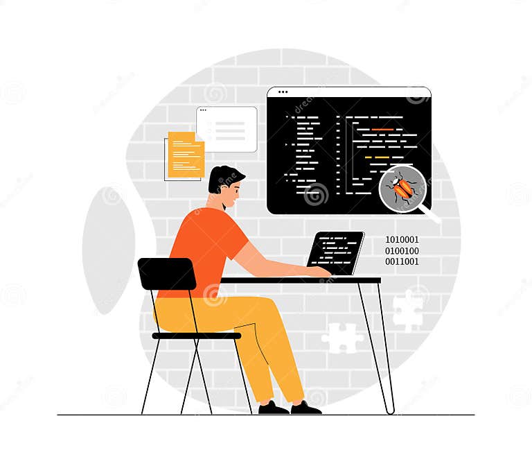 Software Development, Programming, Coding. it Specialist Looking for Bugs and Errors in ...