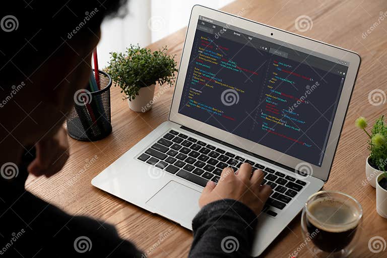 Software Development Programming on Computer Screen for Modish Application Stock Photo - Image ...