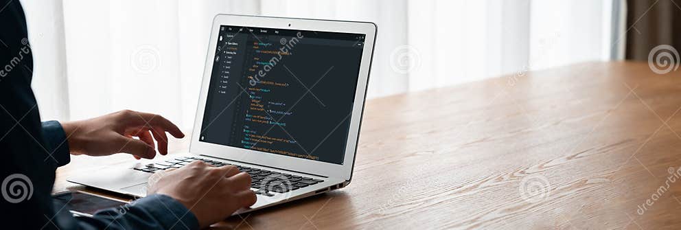 Software Development Programming on Computer Screen for Modish Application Stock Image - Image ...