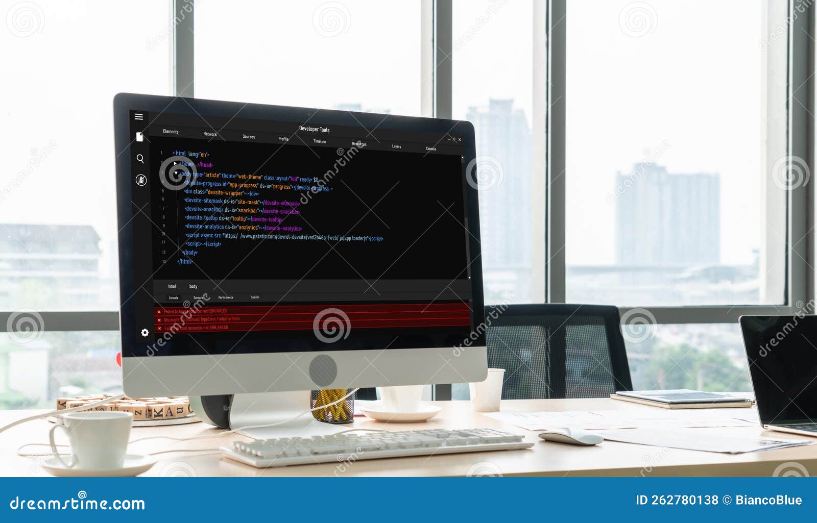 Software Development Programming on Computer Screen for Modish Application Stock Illustration ...