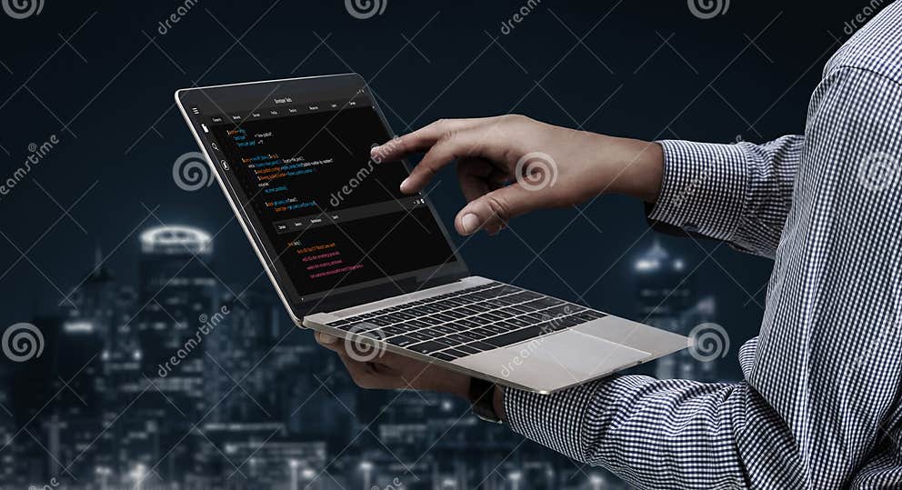 Software Development Programming on Computer Screen for Modish Application Stock Photo - Image ...