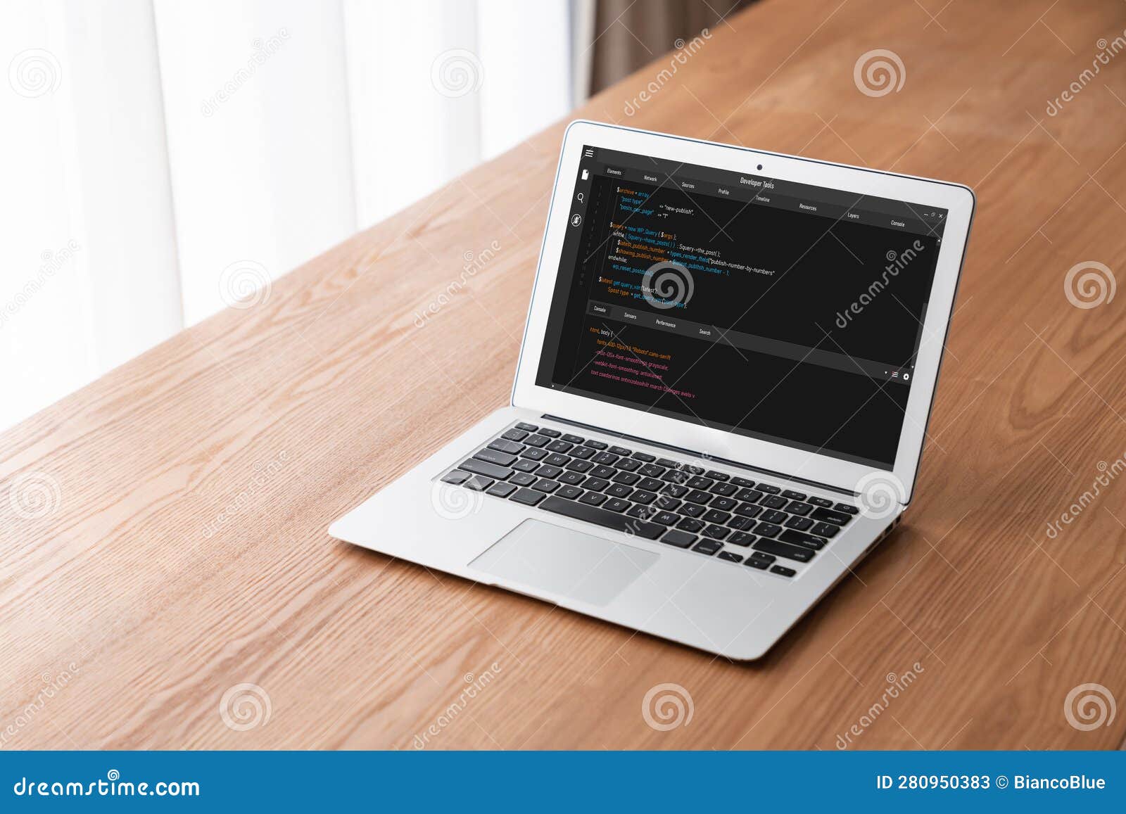 Software Development Programming on Computer Screen for Modish Application Stock Illustration ...