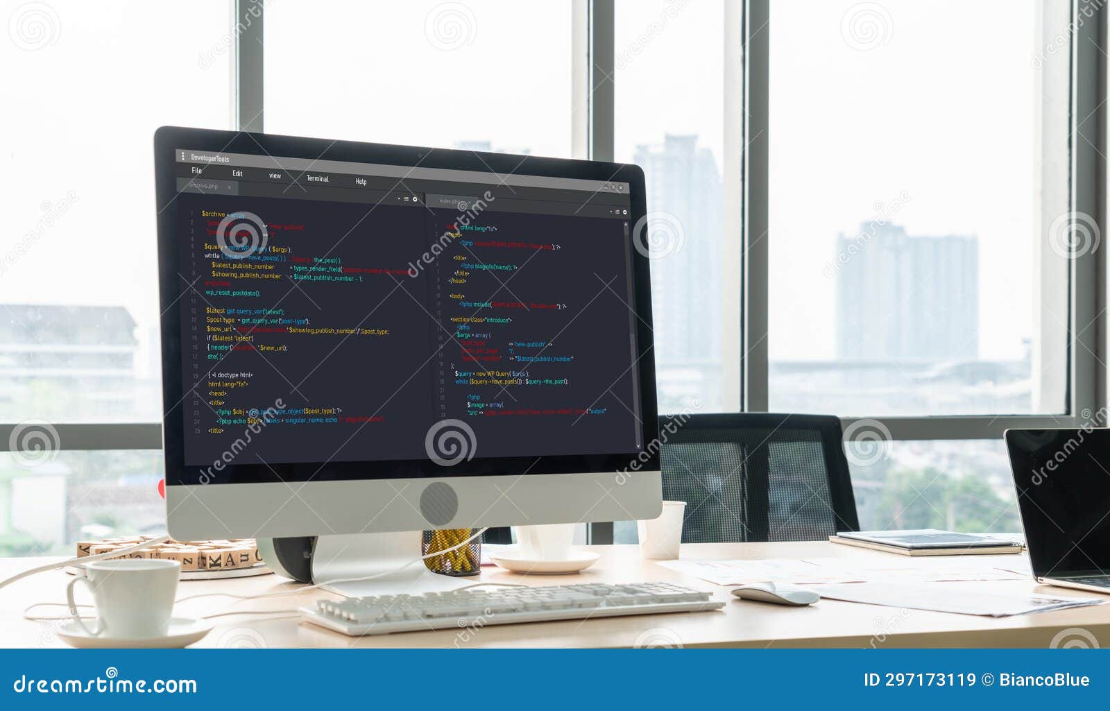 Software Development Programming On Computer Screen For Modish