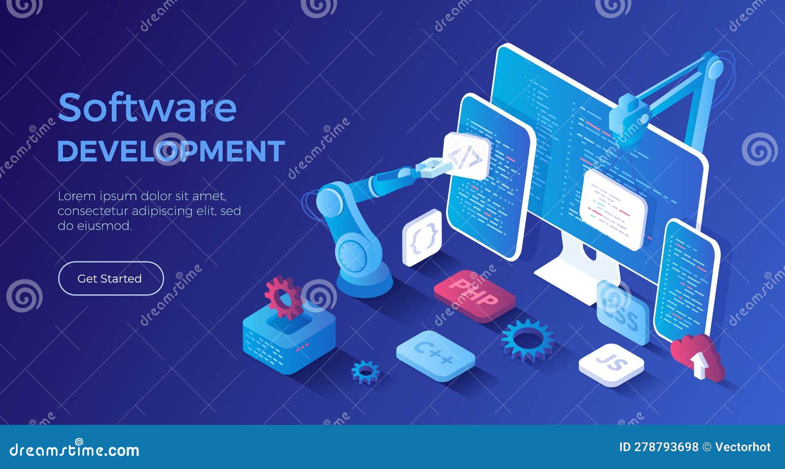 Programming And Engineering Development Tiny Girl Programmer Or Developer Create Code 2143