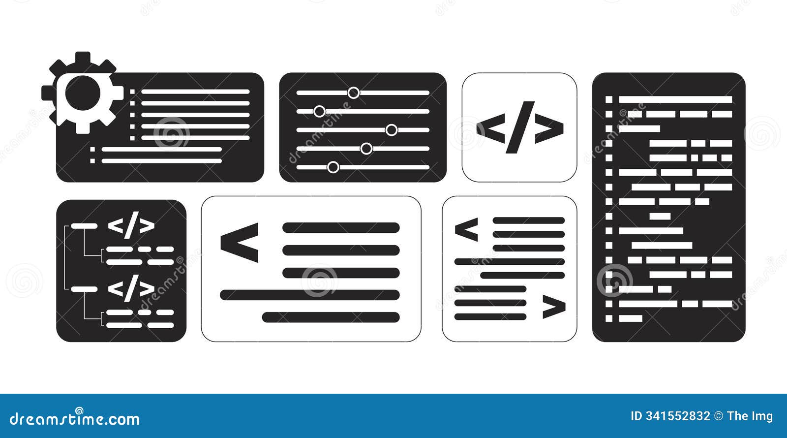 Programming Objects Concept Illustration White Text Illustration With ...
