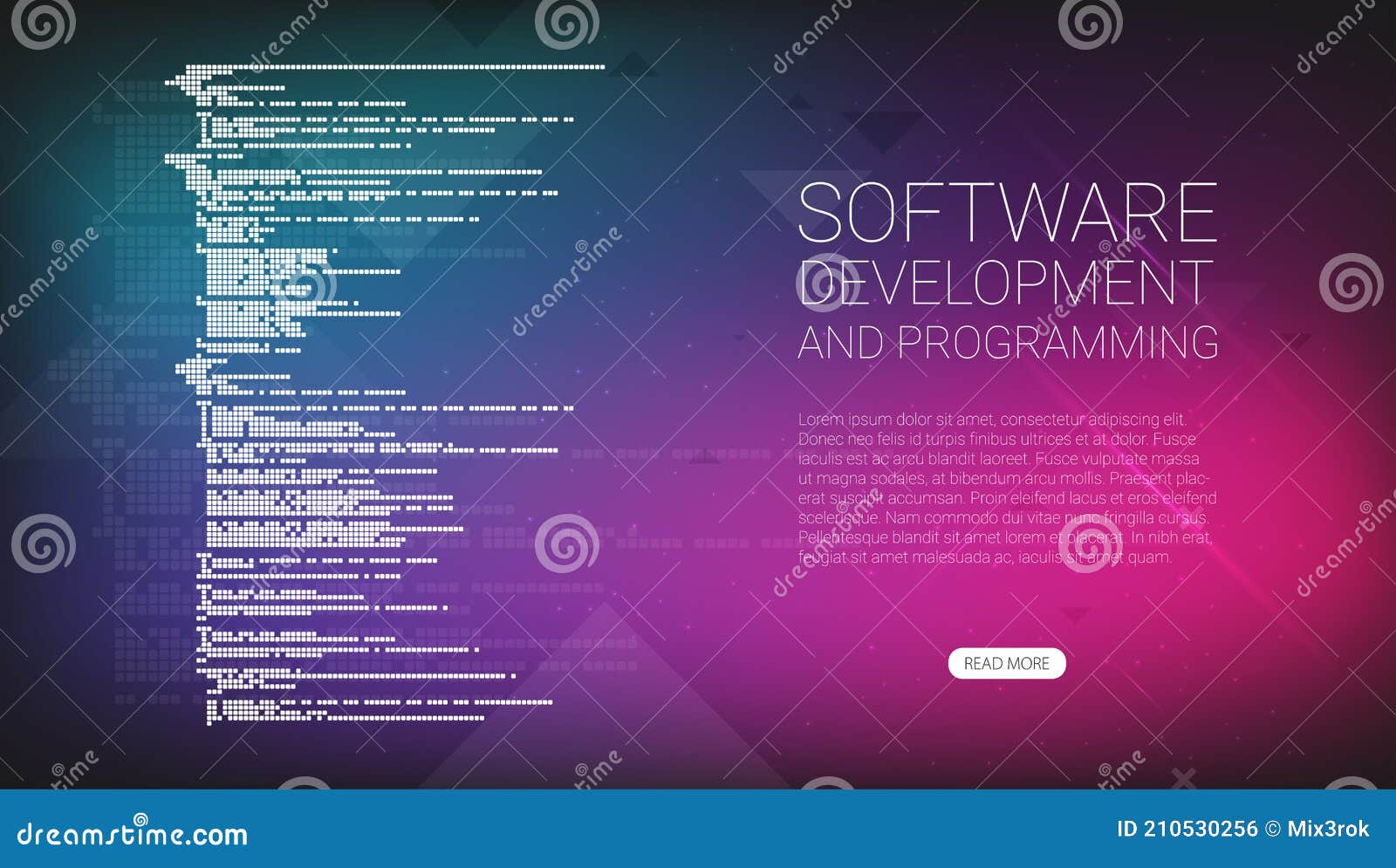 Software Development and Programming, Program Code on Laptop Screen, Big Data Processing ...