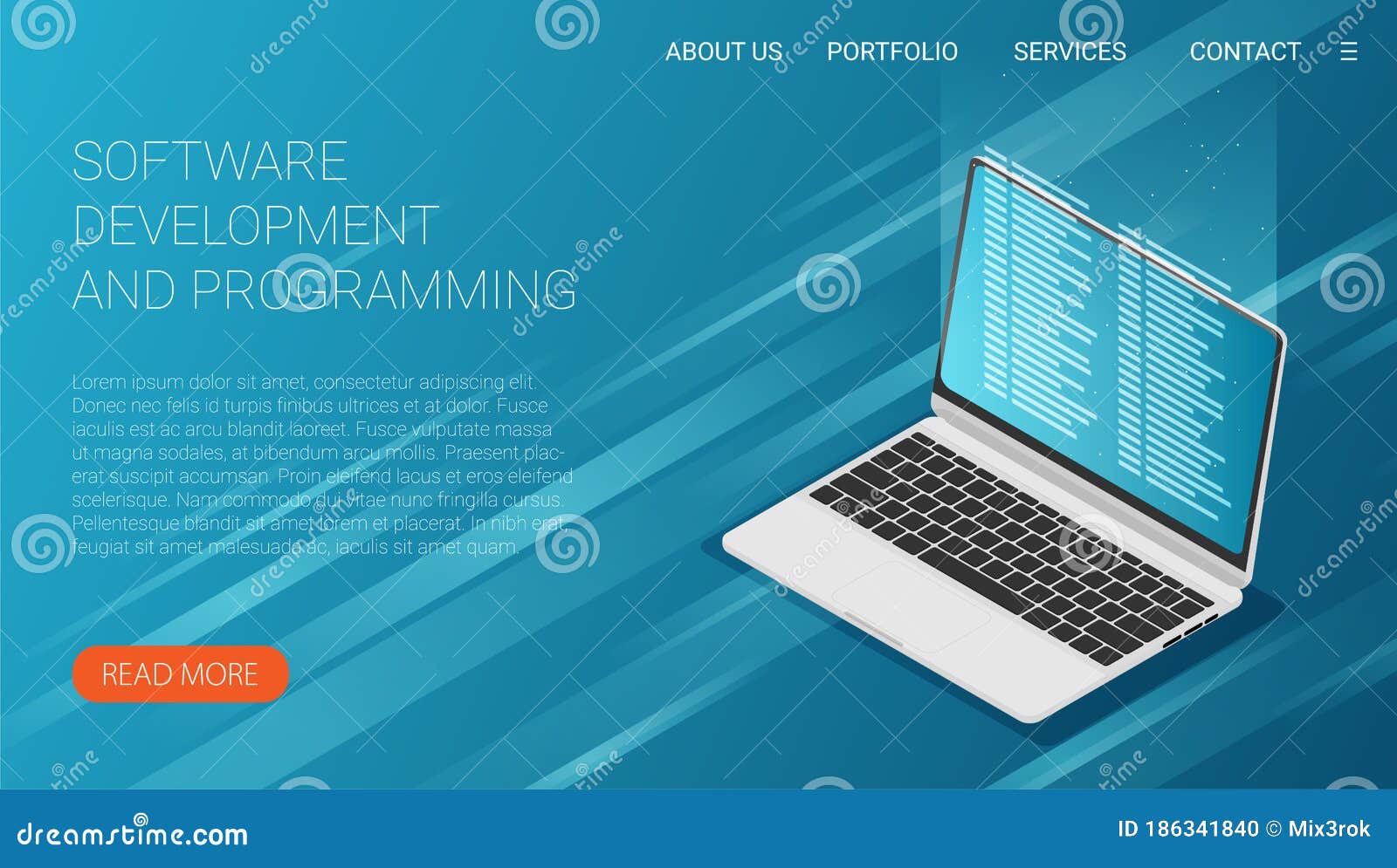 Software Development and Programming, Program Code on Laptop Screen ...