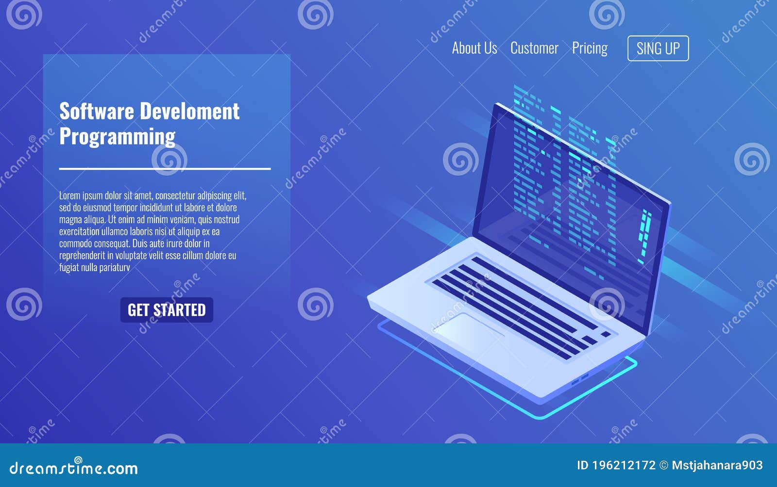 Software Development And Programming Program Code On Laptop Screen Big Data Processing