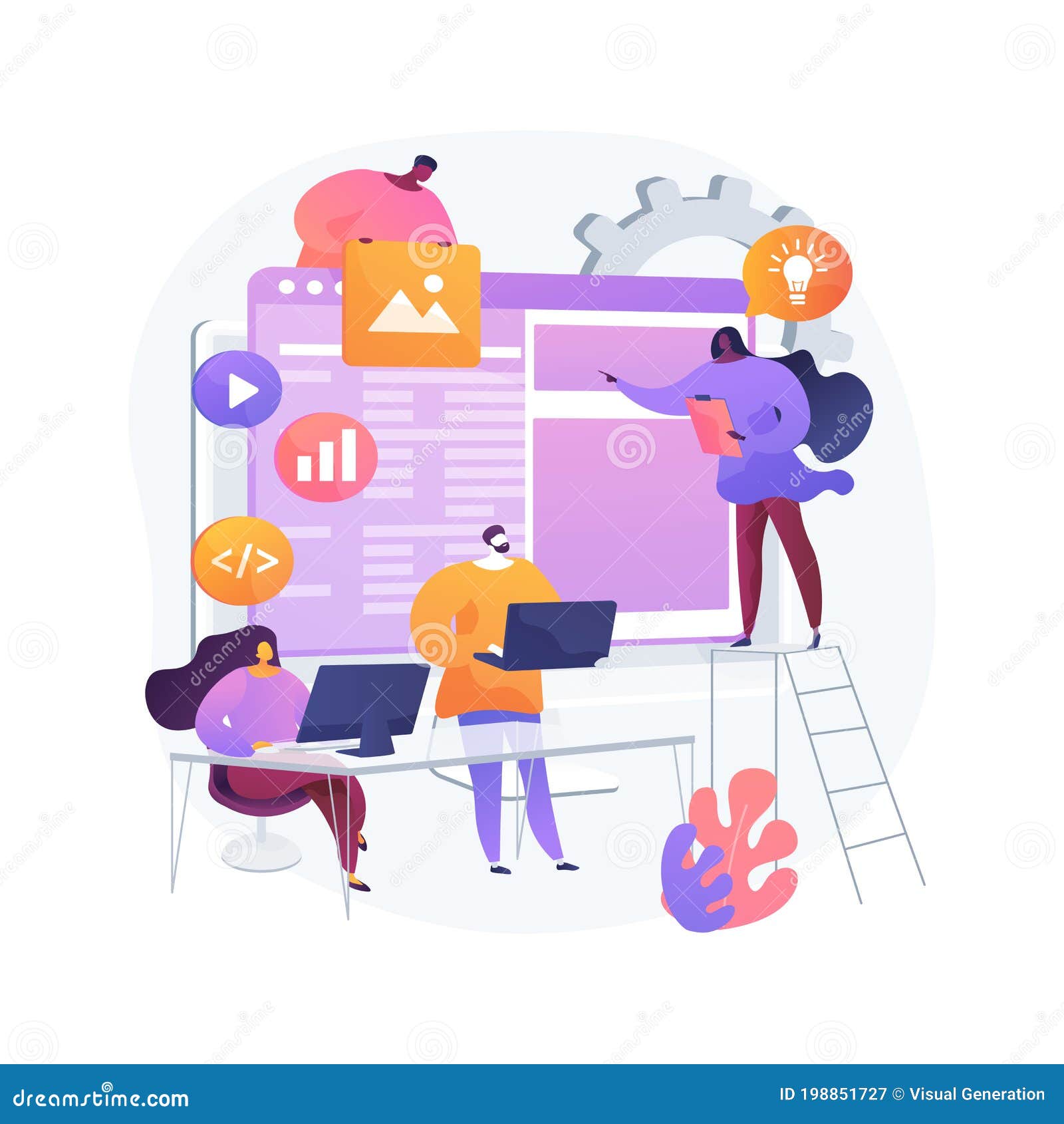 Software Development Team Abstract Concept Vector Illustration. Stock ...