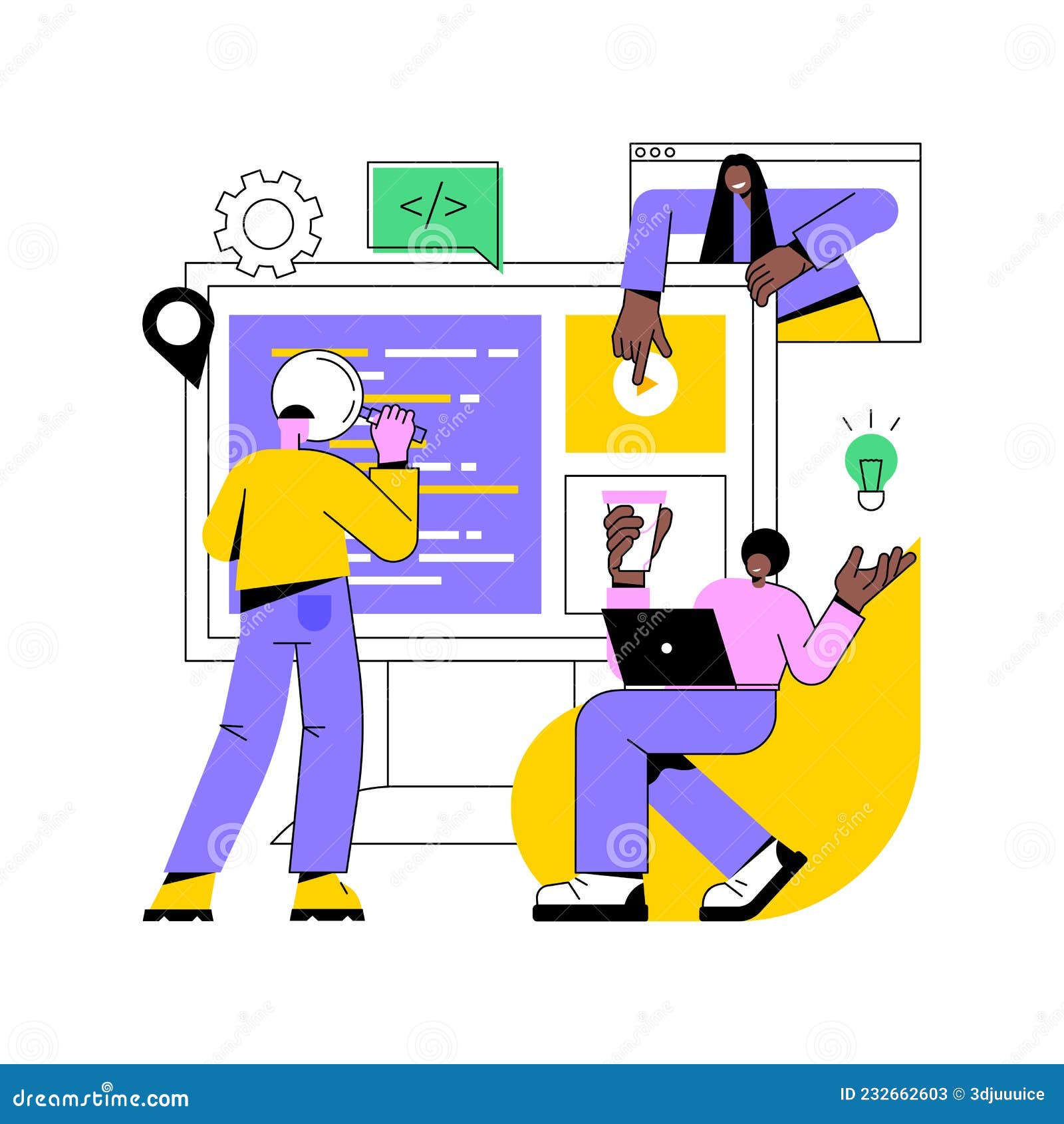 Software Development Team Abstract Concept Vector Illustration. Stock ...