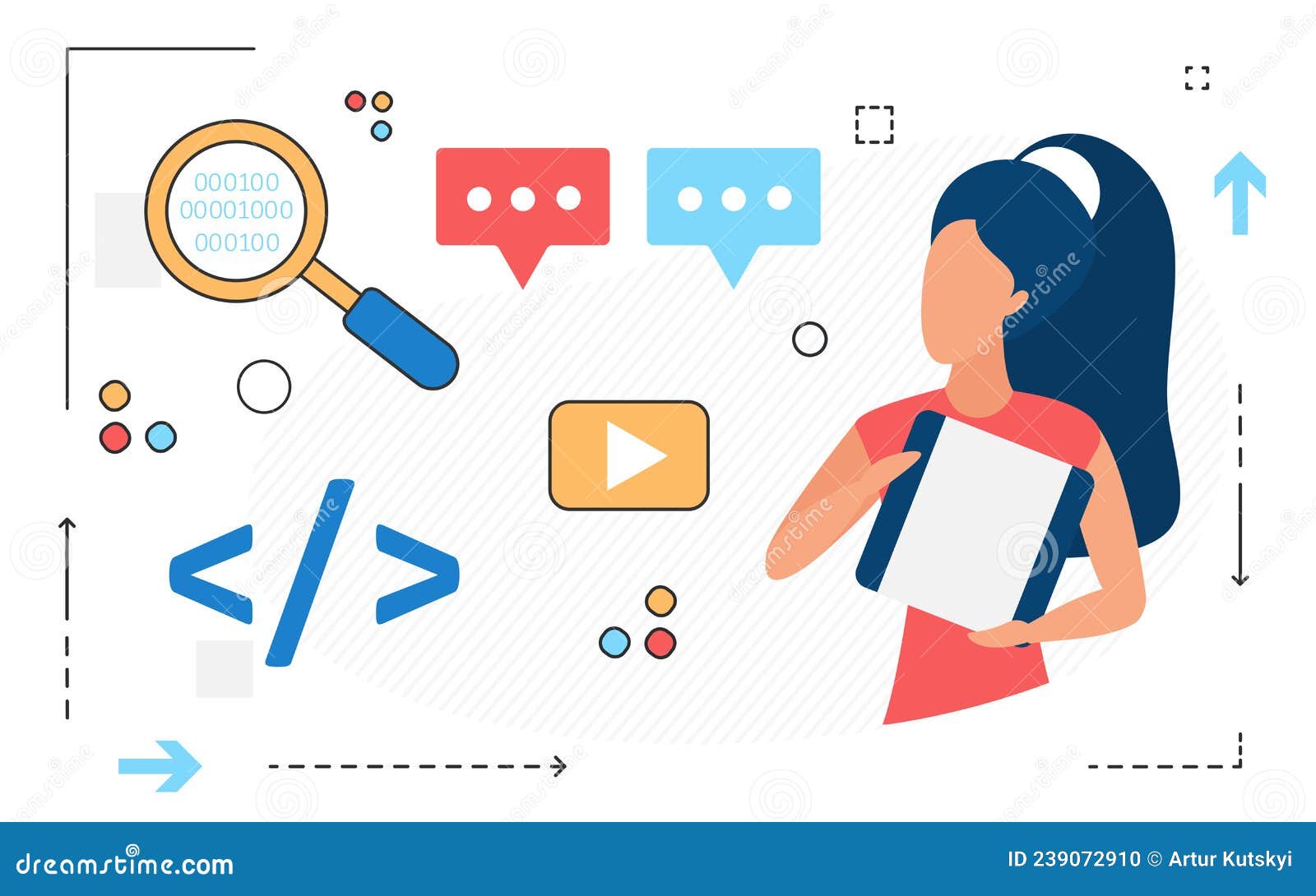 Software Development Team Collaboration Chatting Message Stock Vector ...