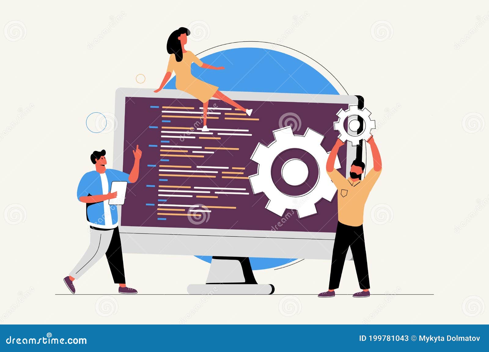 Software Development Team Website UI Kit. Remote Teamwork, Digital Team ...
