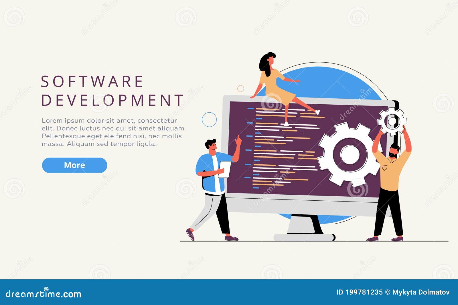 Software Development Team Website UI Kit. Remote Teamwork, Digital Team ...