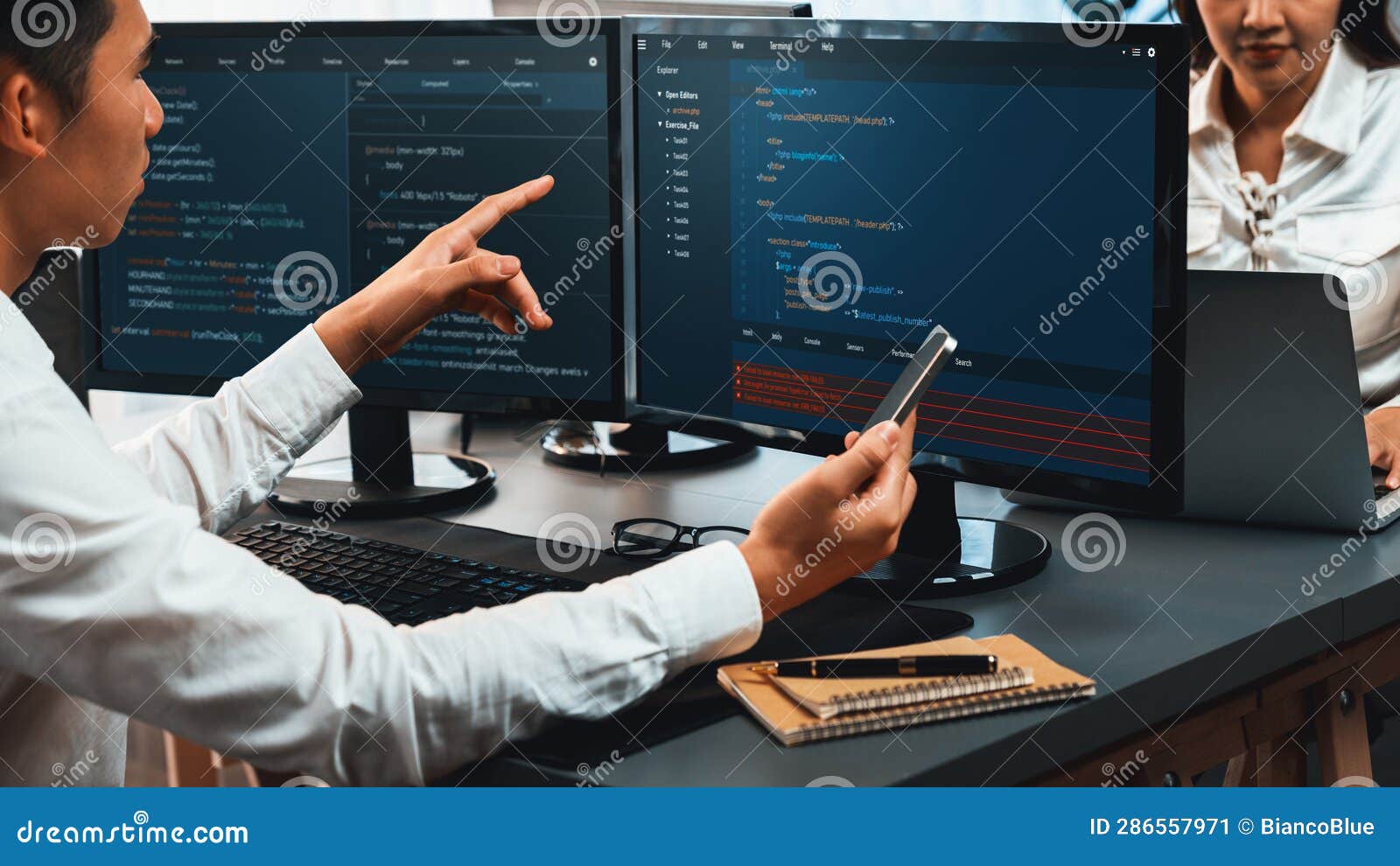 Programmer and Software Engineer Working in Tech Develop Company. Trailblazing Stock Image ...