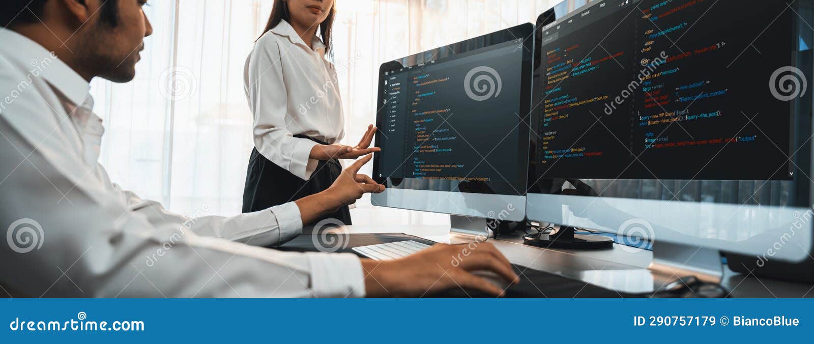 Programmer and Software Engineer Working in Tech Develop Company. Trailblazing Stock Image ...