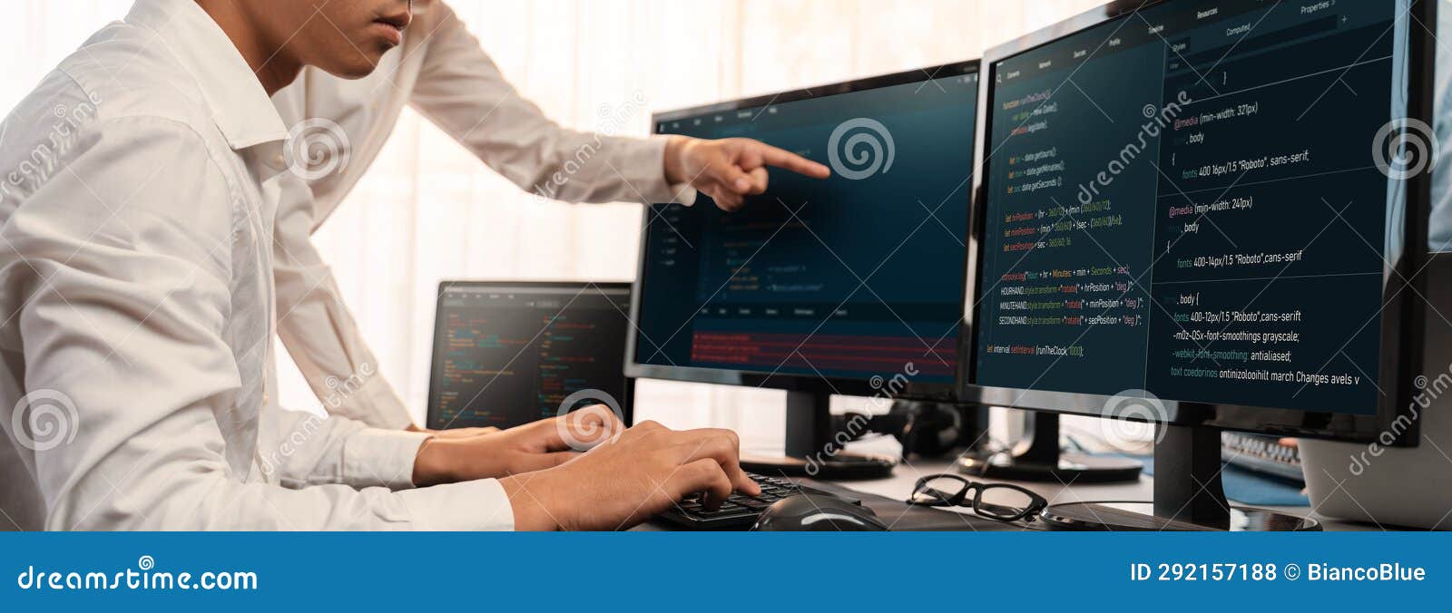 Programmer and Software Engineer Working in Tech Develop Company. Trailblazing Stock Photo ...