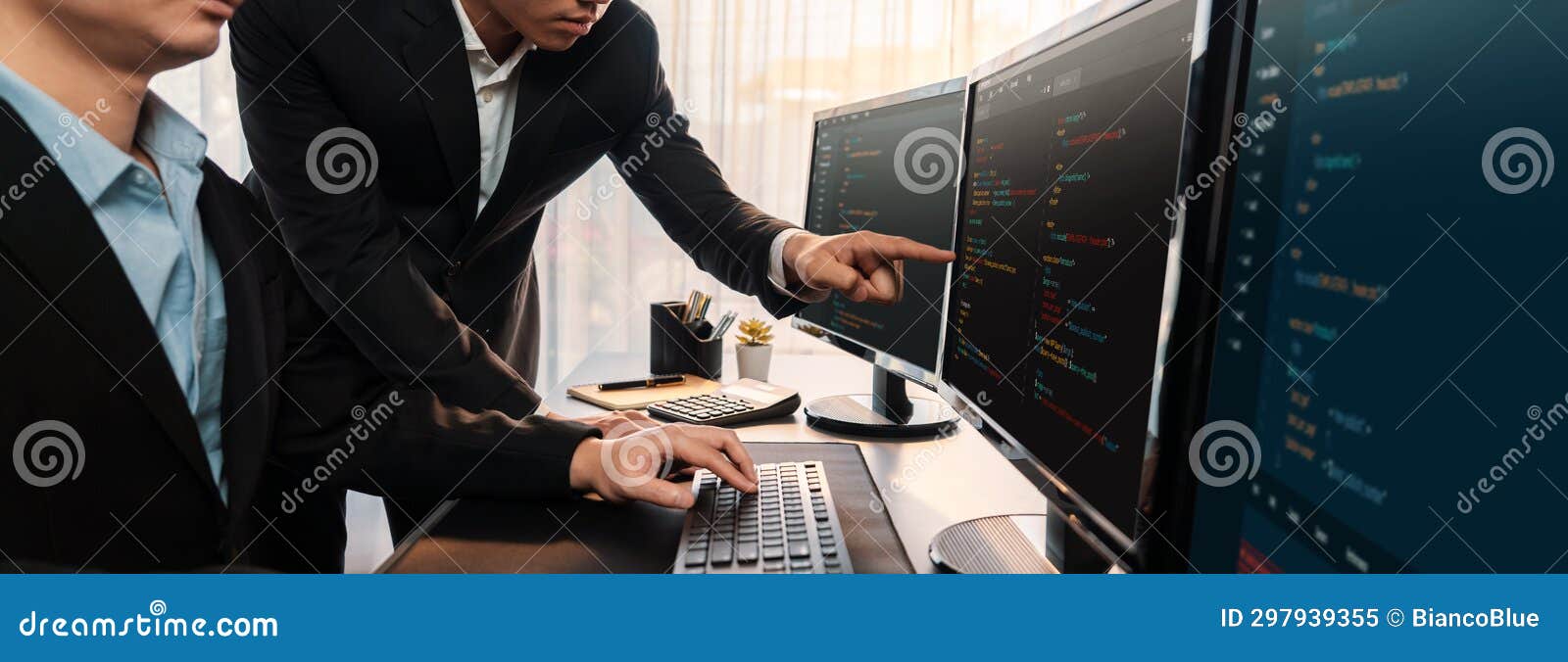 Programmer and Software Engineer Working in Tech Develop Company. Trailblazing Stock Image ...