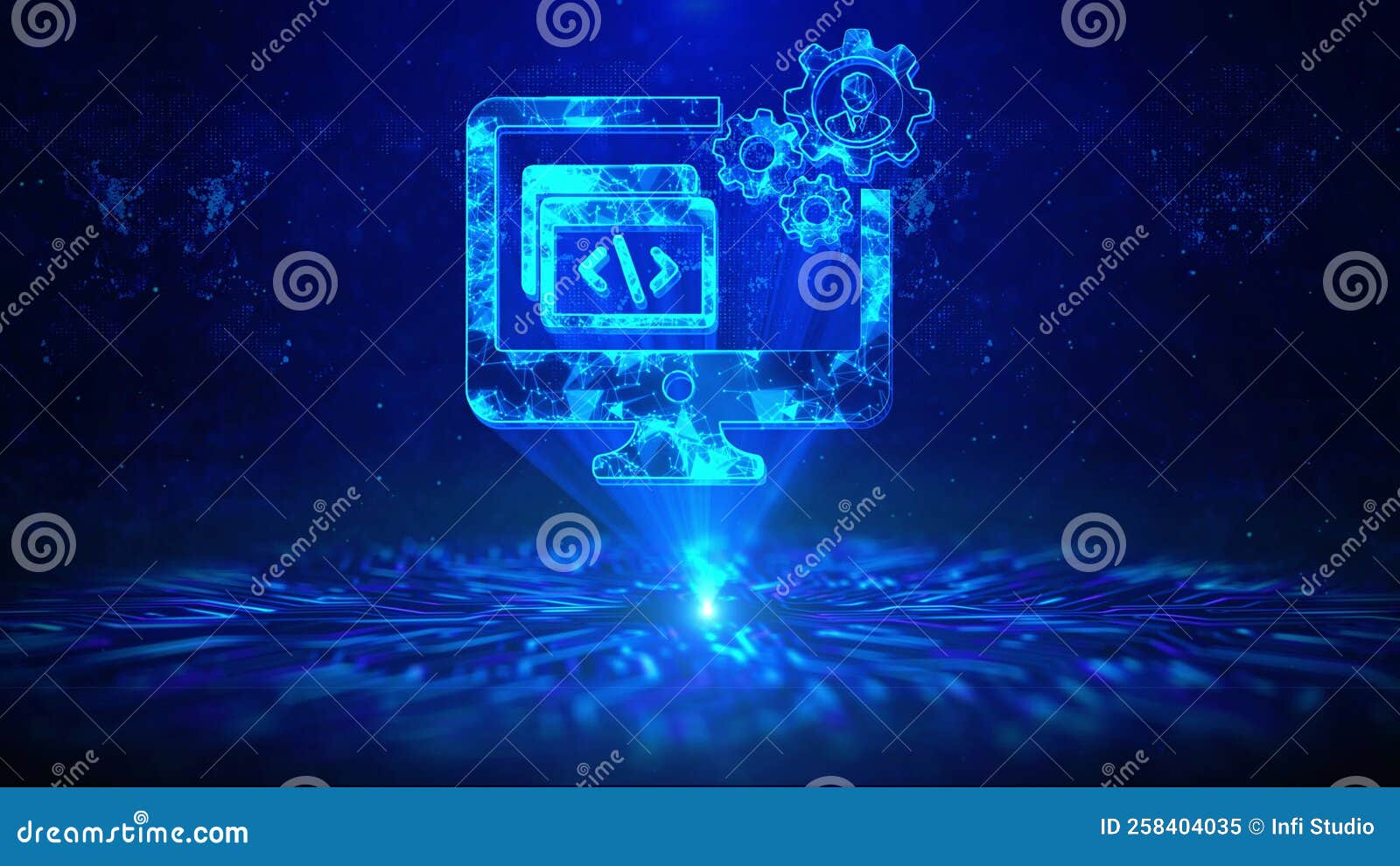 Software Development Text with HUD Rotation Digital Technology ...