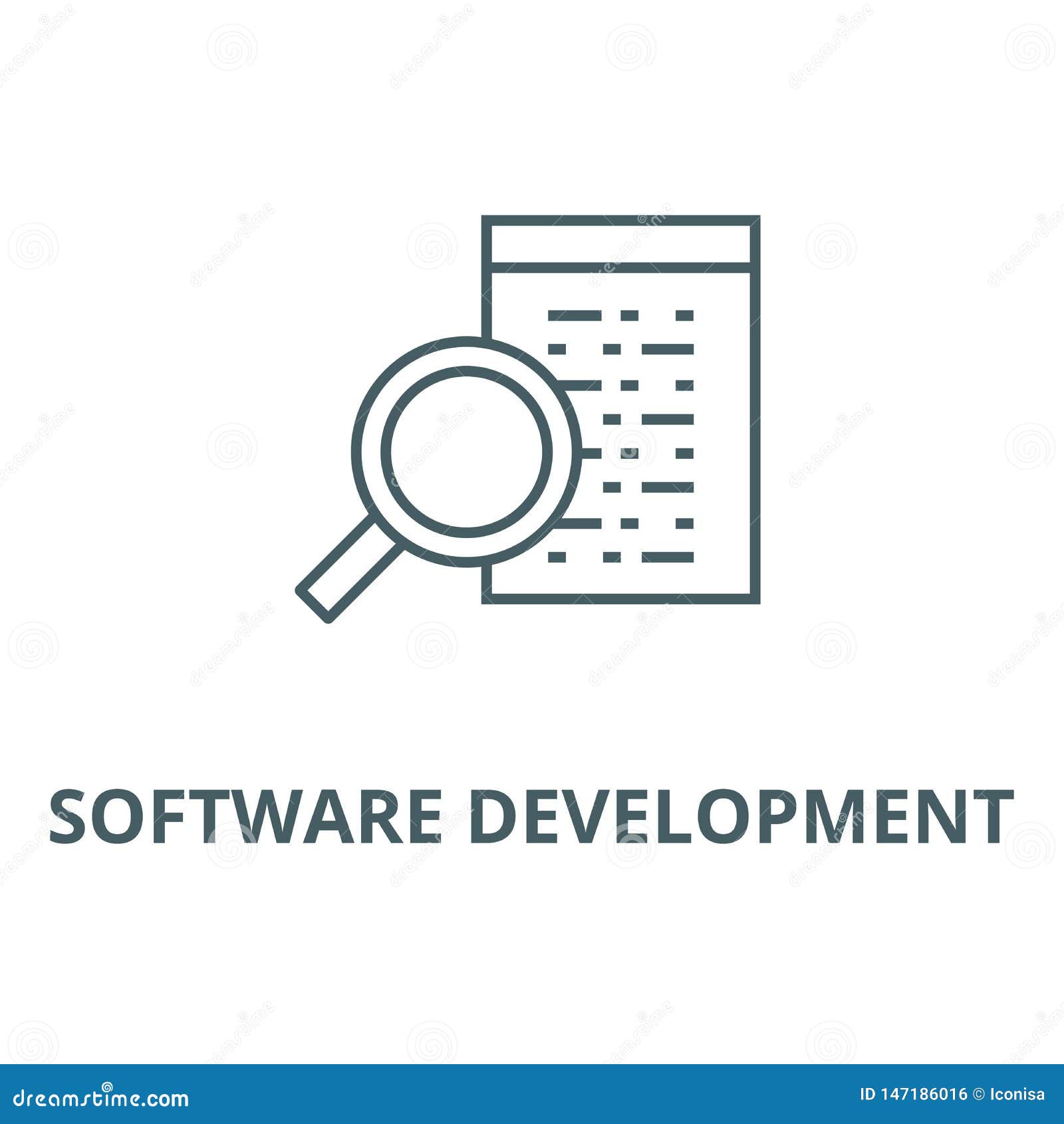 Software Development Vector Line Icon, Linear Concept, Outline Sign ...