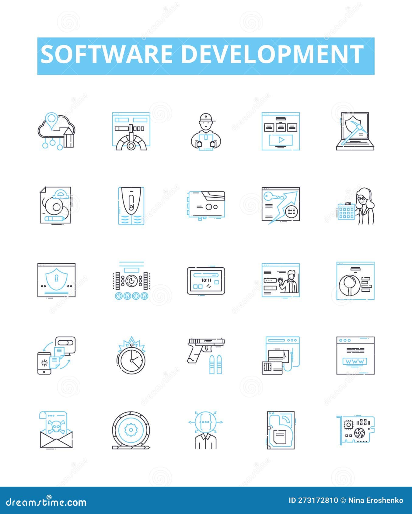 Software Development Vector Line Icons Set. Software, Development, Programming, Coding ...