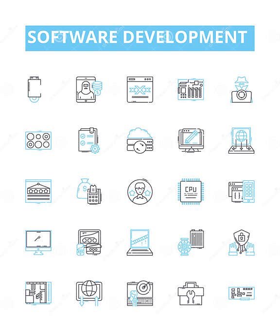 Software Development Vector Line Icons Set. Software, Development, Programming, Coding ...