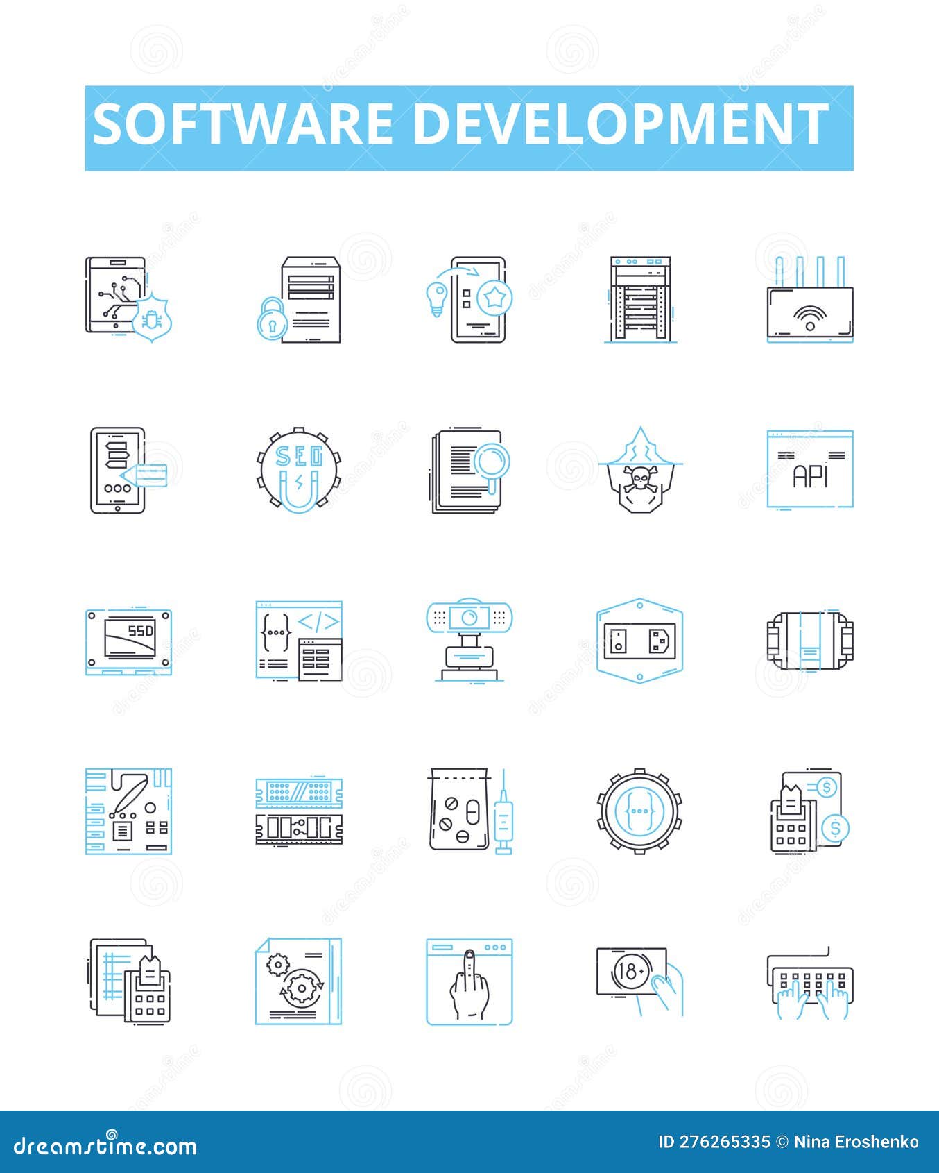 Software Development Vector Line Icons Set. Software, Development, Programming, Coding ...